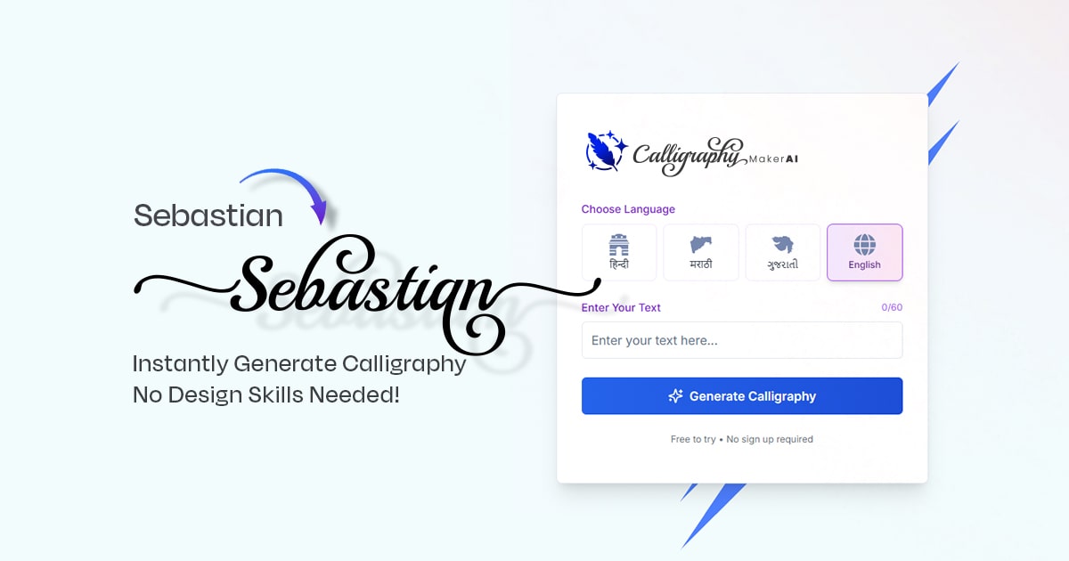 Free English Calligraphy Generator Online | Cursive & Script Fonts